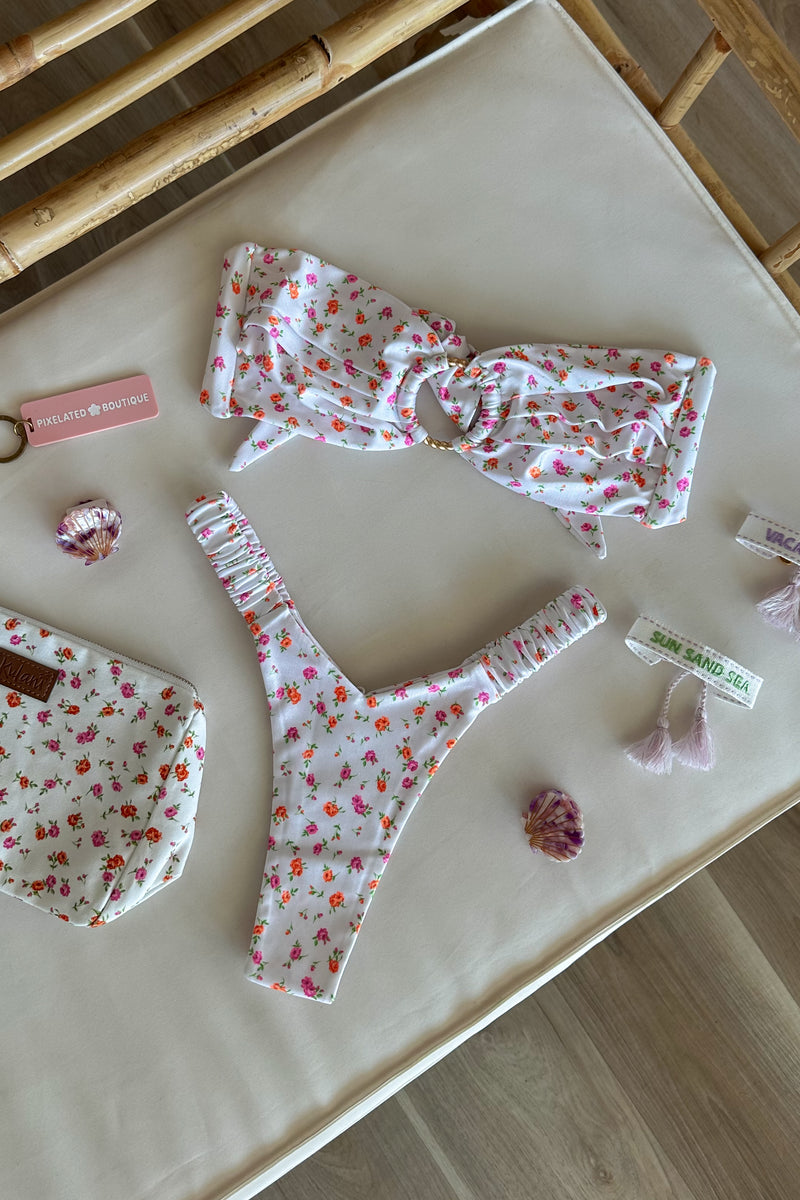 Retro Y Thong Bikini Bottom in Rosie Posie – Pixelated Boutique