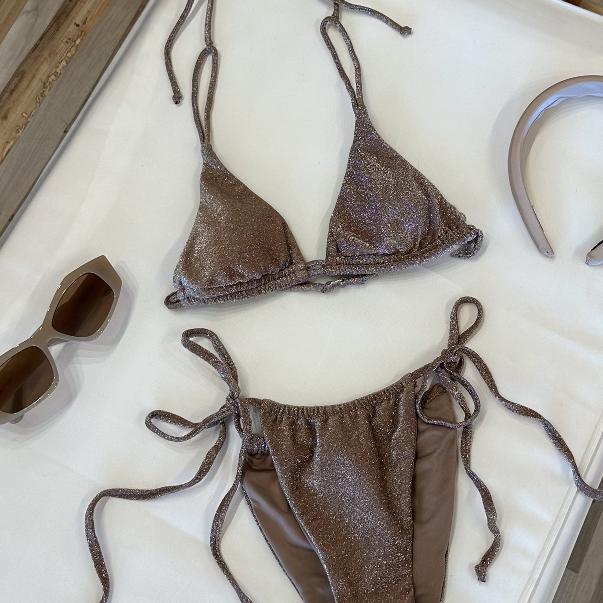 Paris Bikini Bottom in Sparkle Cacao – Pixelated Boutique