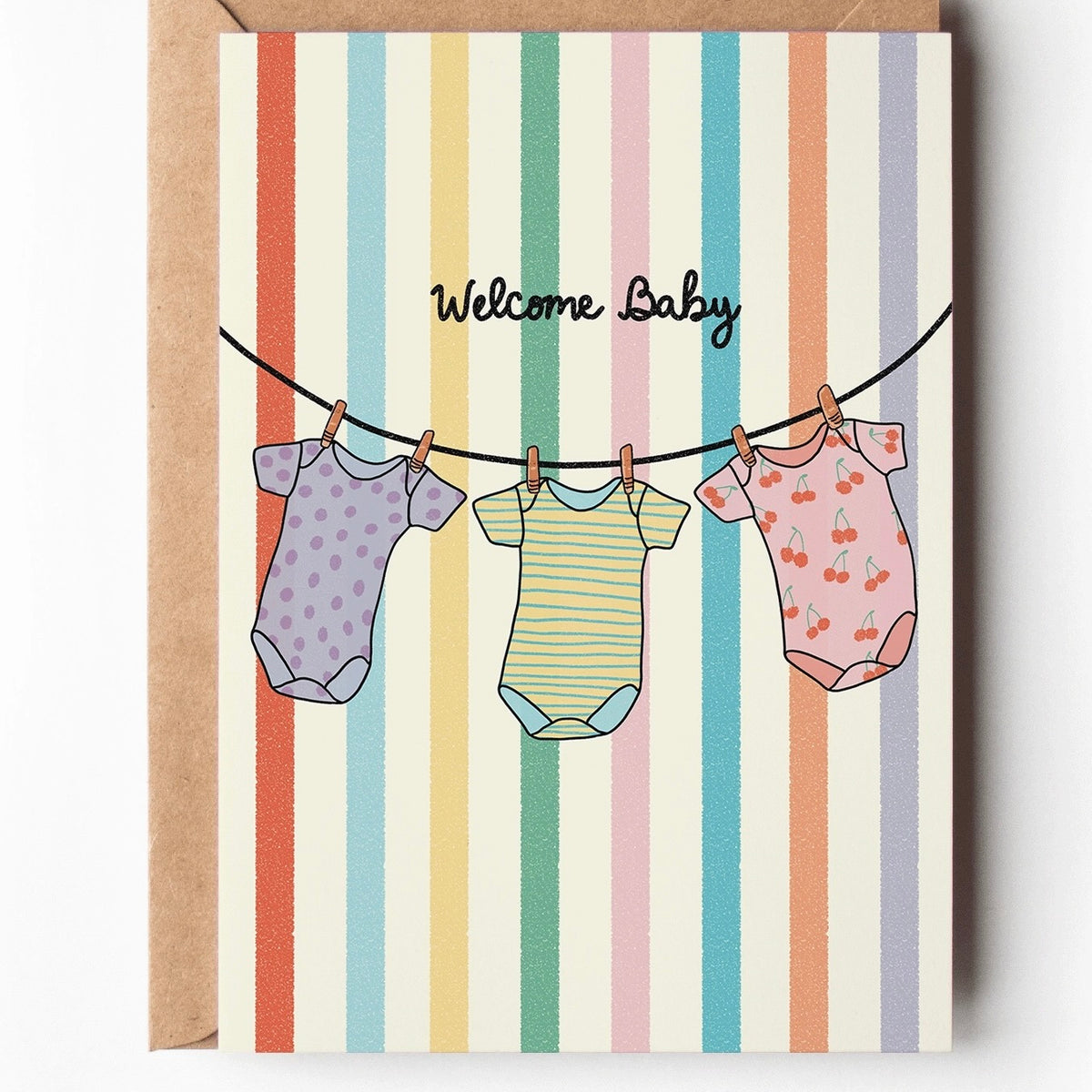 Welcome Baby Onesies Greeting Card – Pixelated Boutique