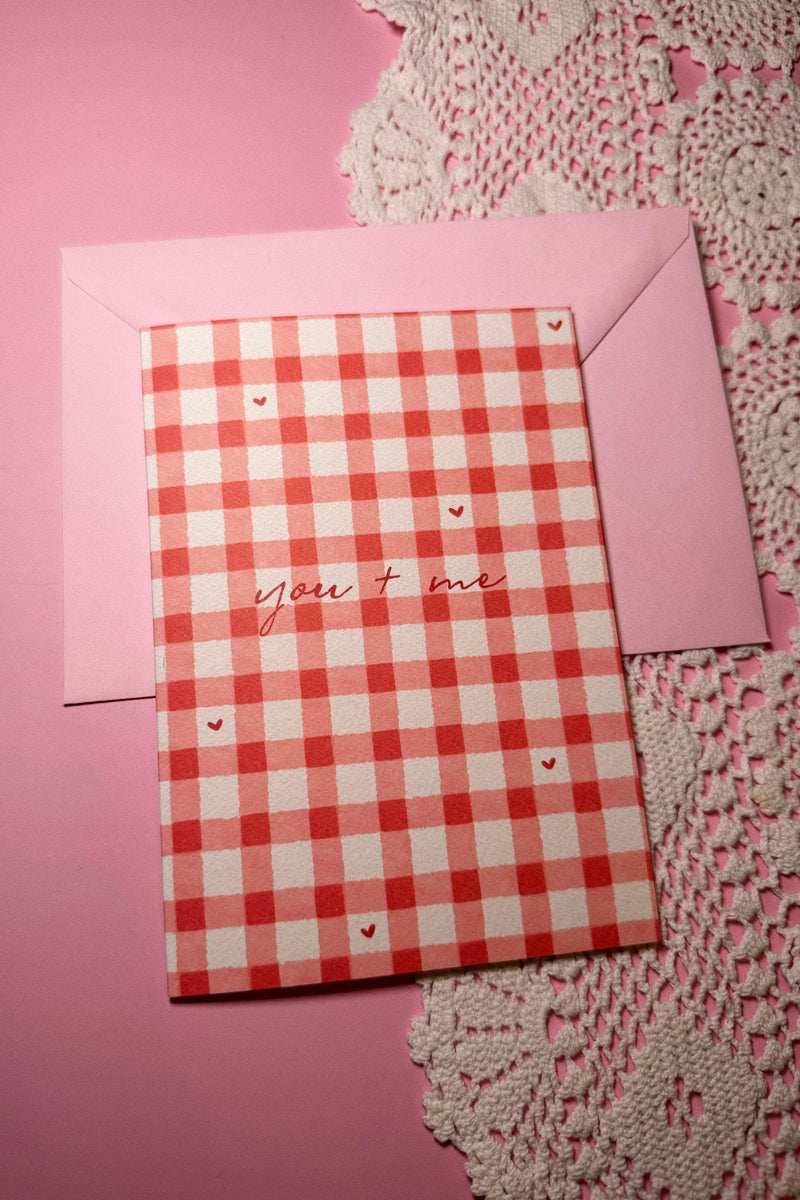 You + Me Gingham Card – Pixelated Boutique